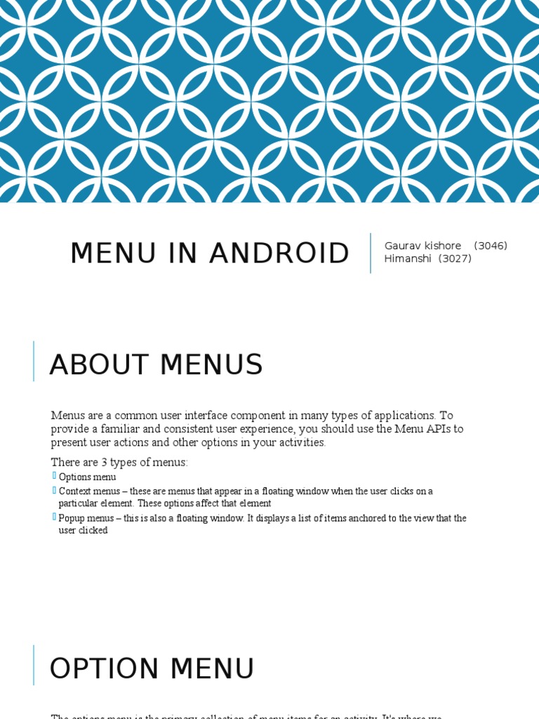 Android Menu | Download Free PDF | Menu (Computing) | Xml