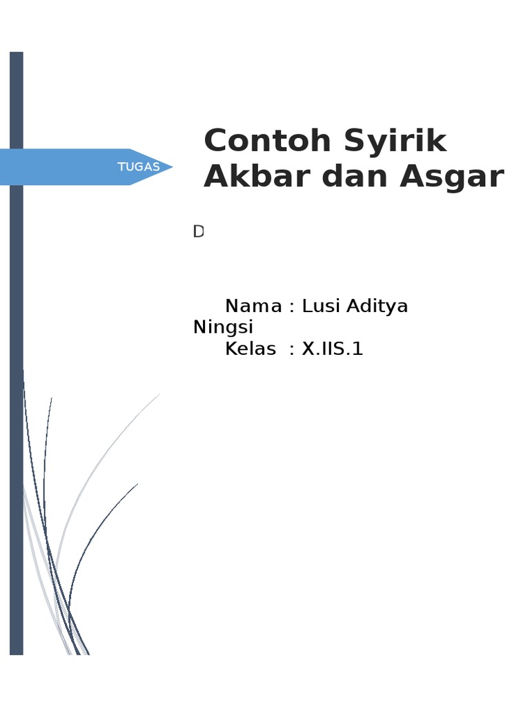 Contoh Syirik Besar | PDF