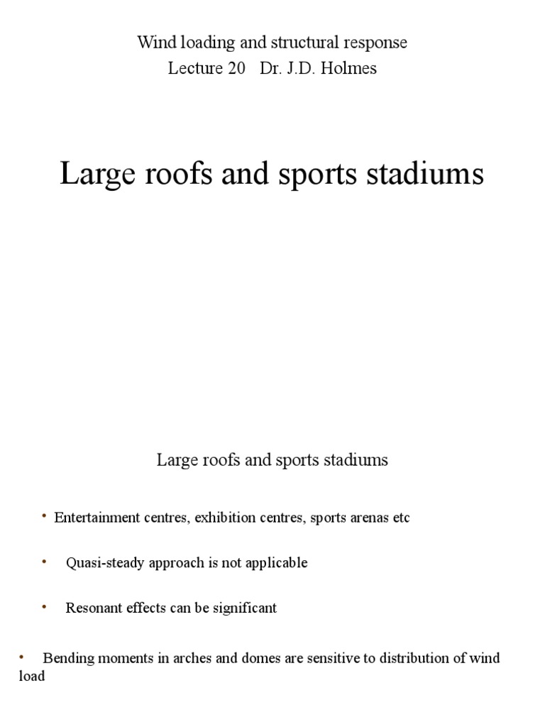 Wind Loads on Stadium Roofs Analysis | PDF | Structural Load | Wind Tunnel