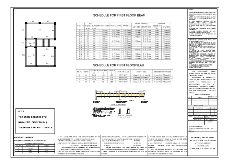 First Floor Beam and Slab | PDF | Beam (Structure) | Column