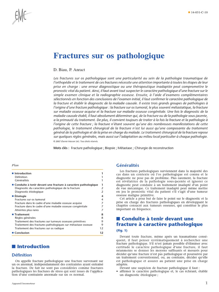 Fractures Sur Os Pathologique | PDF | Métastase | Biopsie