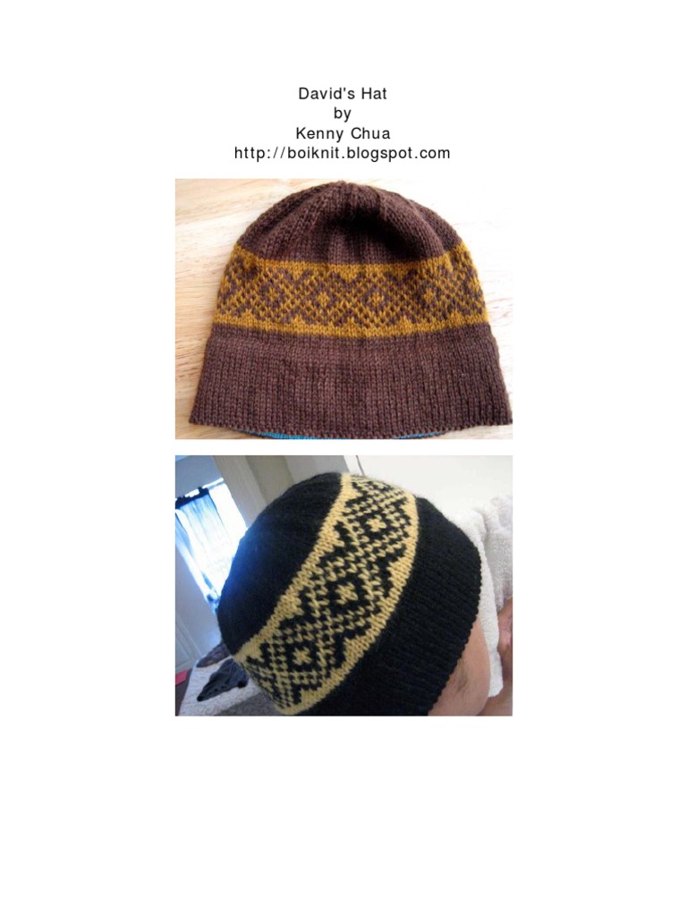 David's Hat by Kenny Chua | PDF | Gauge (Knitting) | Knitting