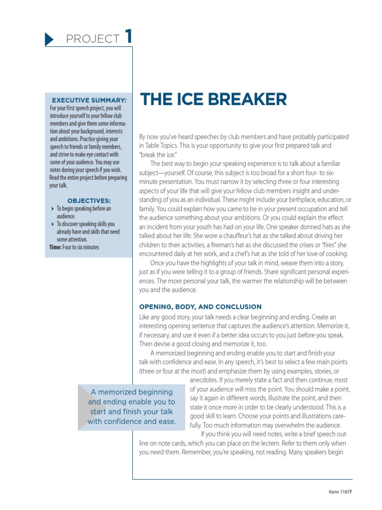 1167F Ice Breaker | PDF | Public Speaking | Audience