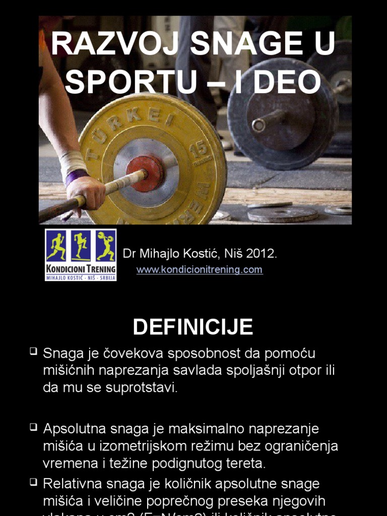 Razvoj Snage U Sportu - I Deo Metode | PDF