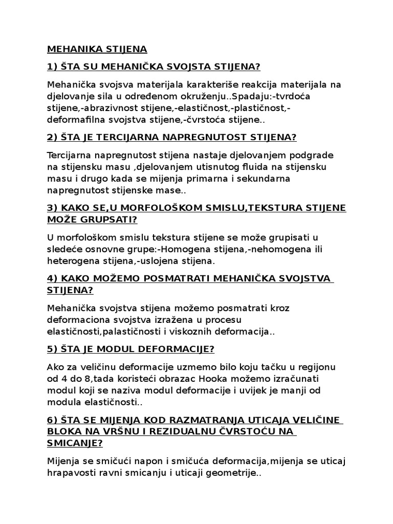 Mehanika STIJENA by Se | PDF