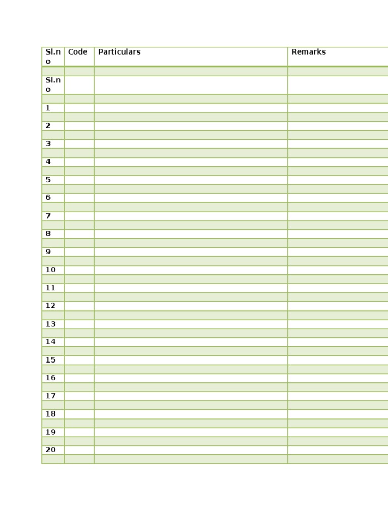 SL.N o Code Particulars Remarks | PDF
