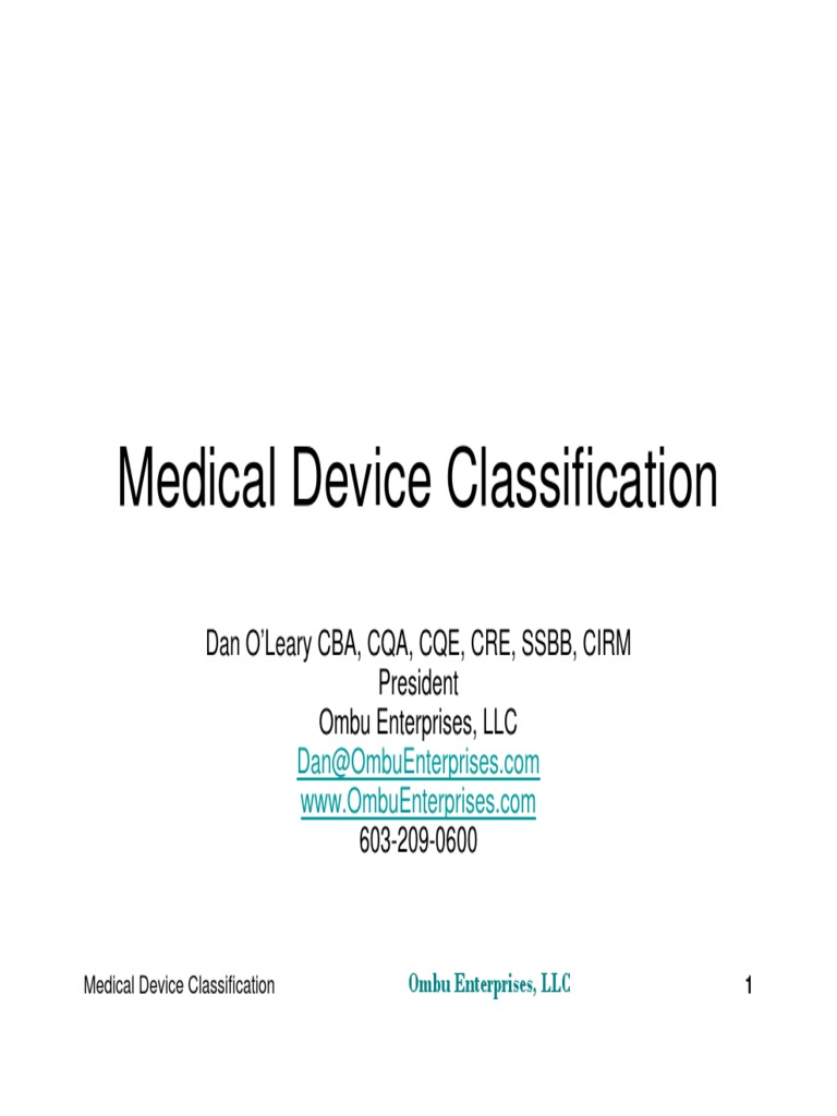 Medical Device Classification PDF | PDF