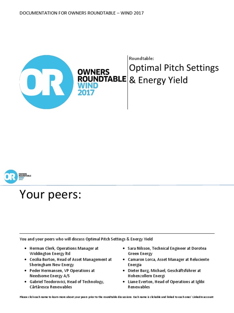 Owners Roundtable Handouts | PDF | Energy And Resource | Nature