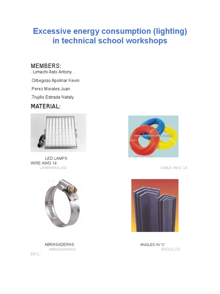 Excessive Energy Consumption (Lighting) in Technical School Workshops | PDF