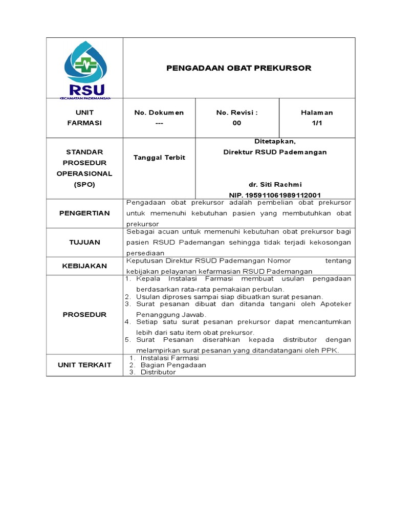 40 SPO FARMASI - Pengadaan Obat Prekursor | PDF
