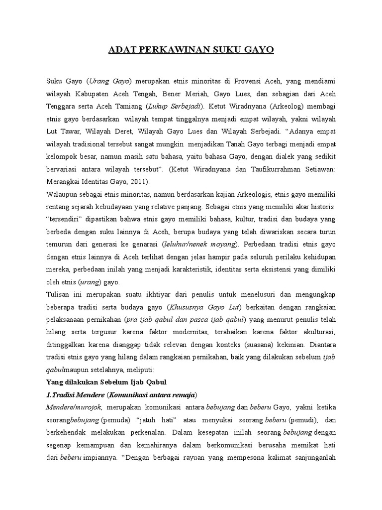 Suku Gayo | PDF