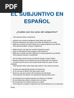 Present Subjunctive Selected Notes | PDF | Tipología Lingüística ...