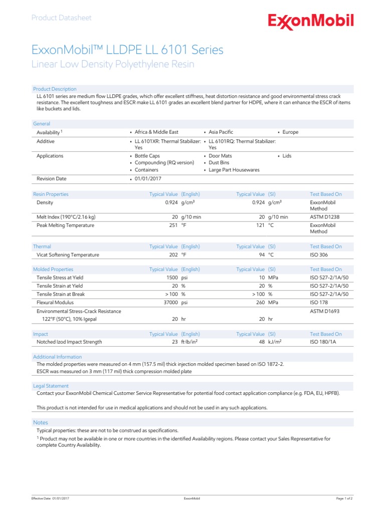 Tds Exxon 6101XR | Download Free PDF | Materials | Building Engineering