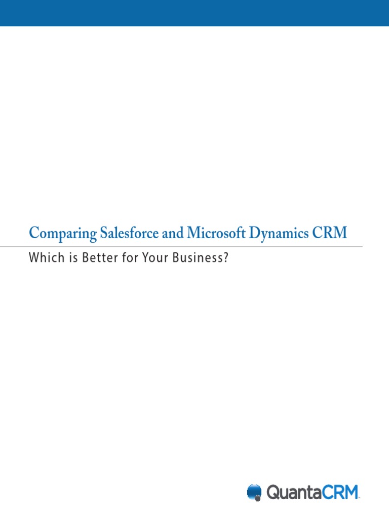 Microsoft Dynamics CRM Salesforce Comparison White Paper | PDF ...