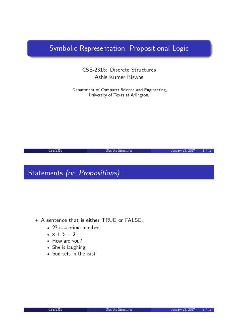 Symbolic Logic Propositional | PDF | Syntax (Logic) | Metalogic