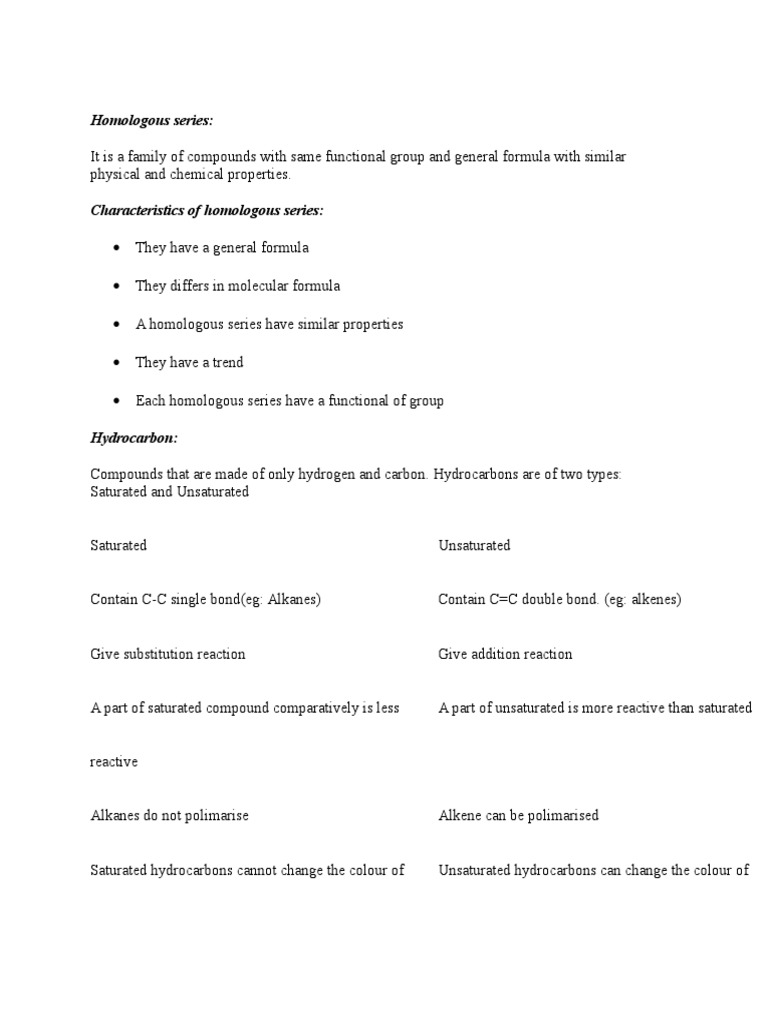 IGCSE Chemistry Notes | PDF | Cracking (Chemistry) | Alkene