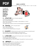 SMILE Poetry Analysis Worksheet | PDF | Poetry | Rhyme