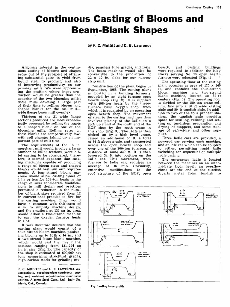 Casting of Bloom Beam Blank | PDF | Casting (Metalworking) | Industries