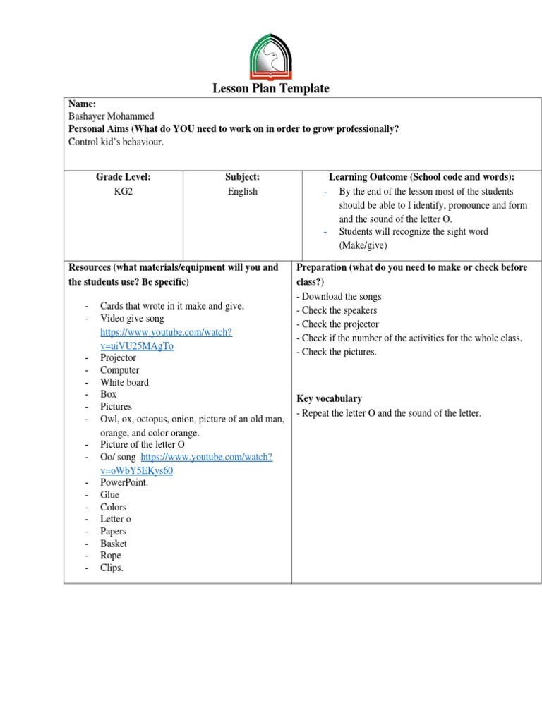 Lesson Plan 4 | PDF | Lesson Plan | Applied Psychology