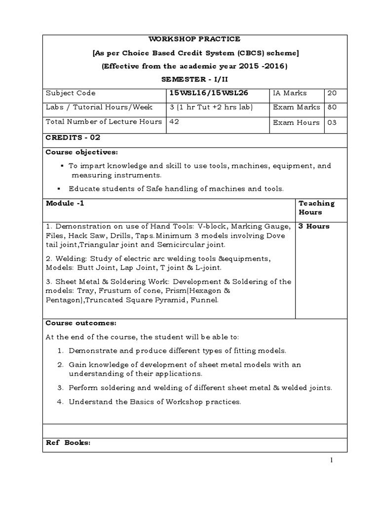 Workshop Practice PDF | PDF