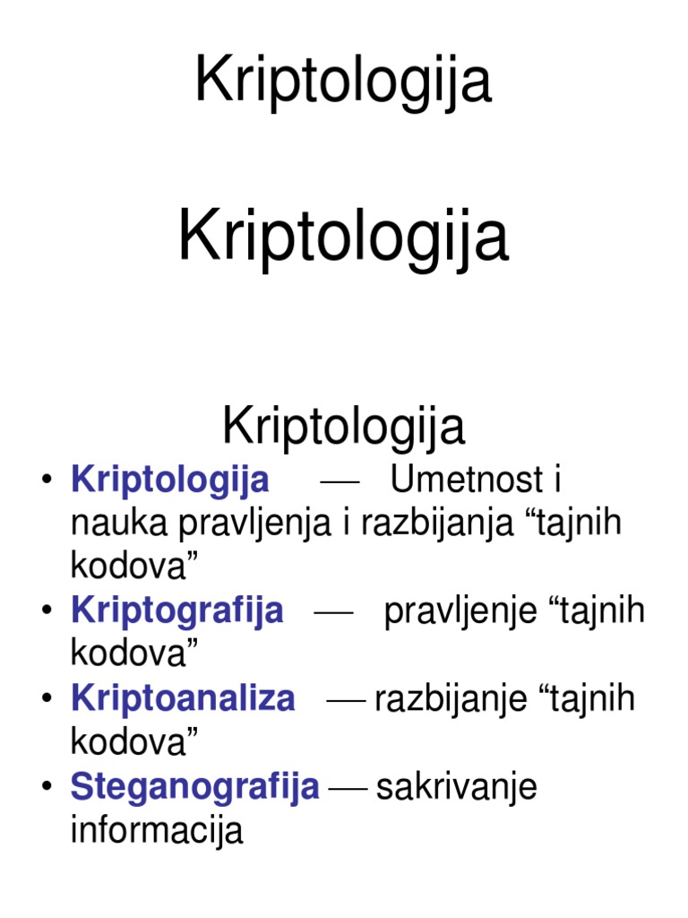 Kriptologija Klasicne Sifre | PDF