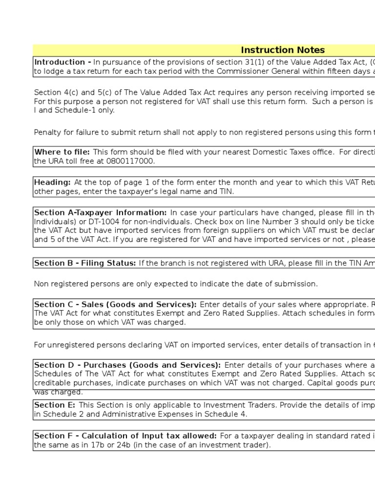 Monthly VAT Return Sample | Value Added Tax | Tax Credit