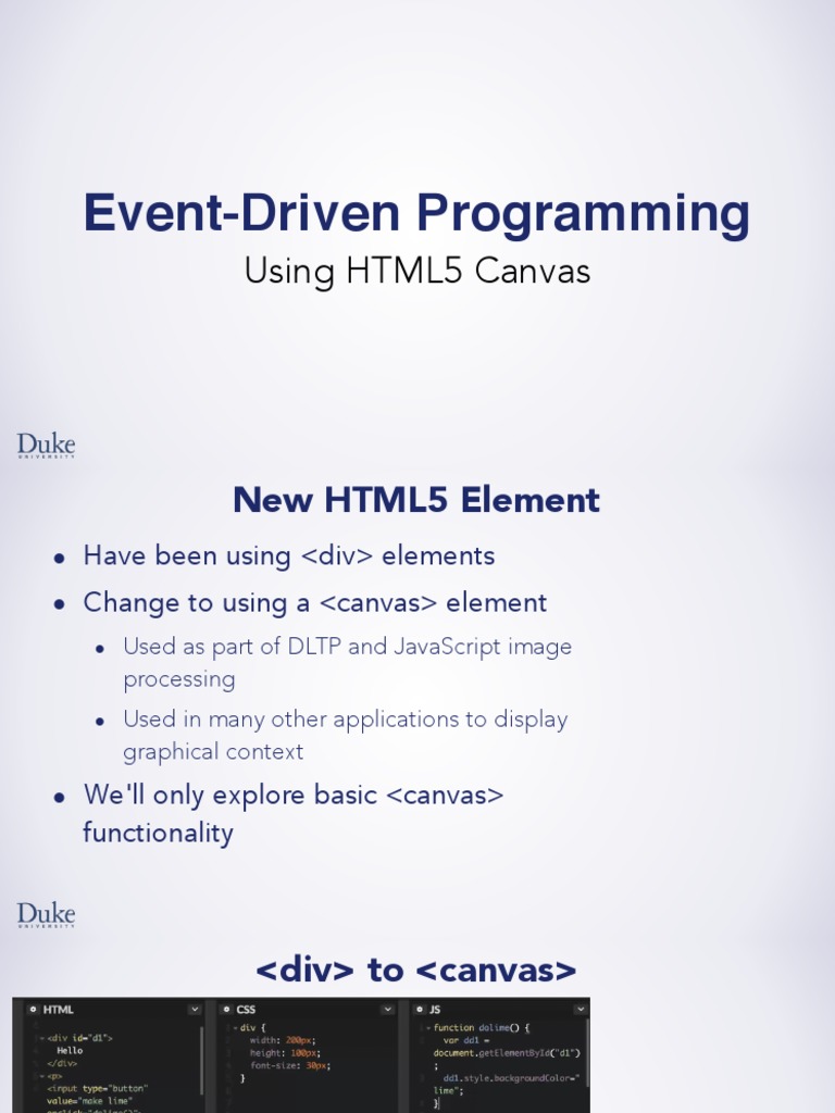 Event-Driven Programming: Using HTML5 Canvas | PDF