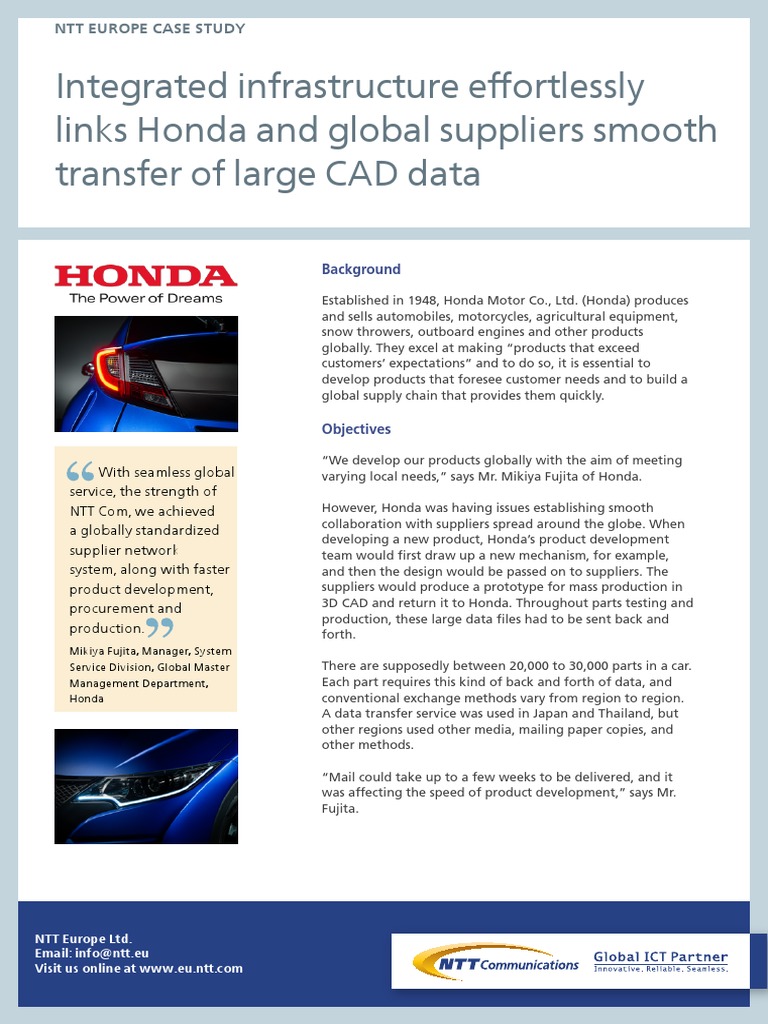 Honda Case Study | Download Free PDF | Honda | Supply Chain