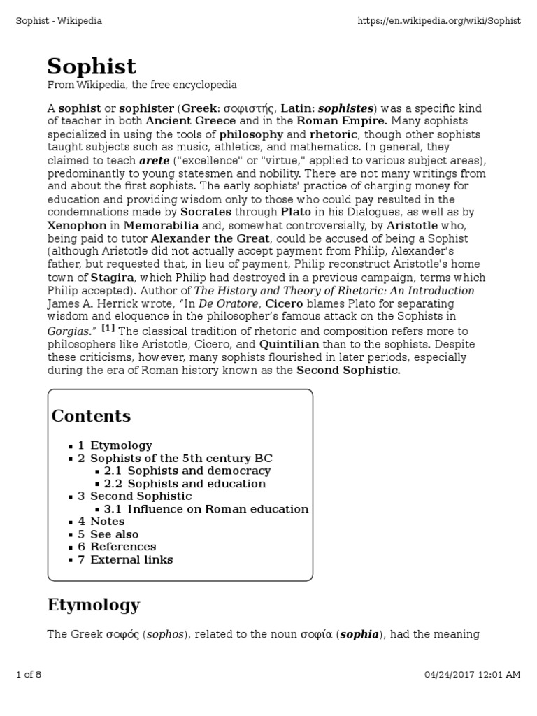 Sophist | Sophism | Ancient Greek Philosophy