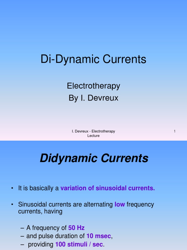 Five Types of Didynamic Currents: A Comparison of Physiological Effects ...