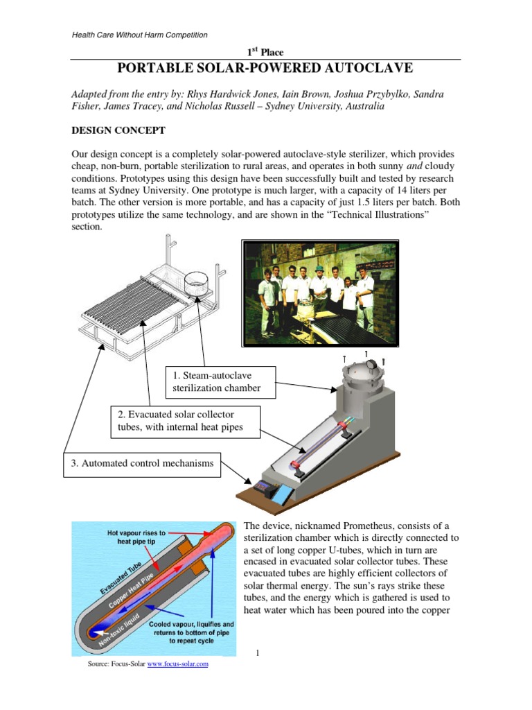 Portable Solar Autoclave Design | PDF | Vacuum Tube | Sterilization ...