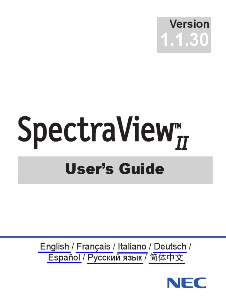NEC SpectraView II Users Guide | PDF | Computer Monitor | Macintosh