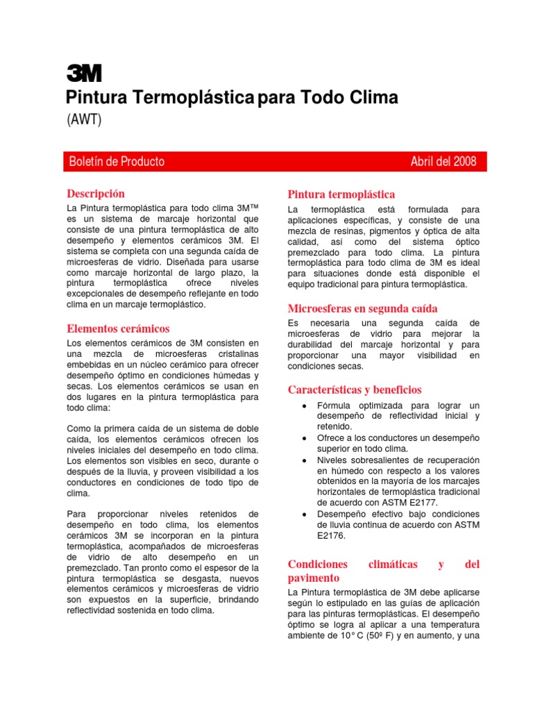 Pintura Termoplastica PDF | PDF | Pinturas | Clima