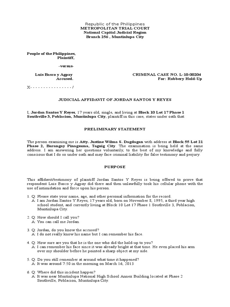 Judicial Affidavit | PDF | Perjury | Affidavit