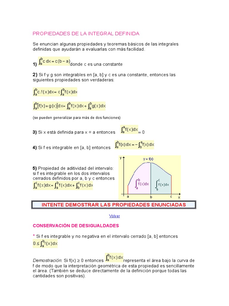Propiedades de La Integral Definida | PDF | Integral | Línea (geometría)