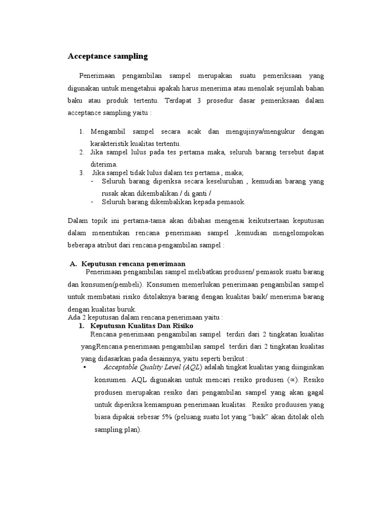 Acceptance Sampling | PDF