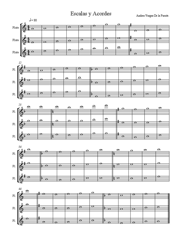 Escalas y Acordes Flauta Traversa | PDF