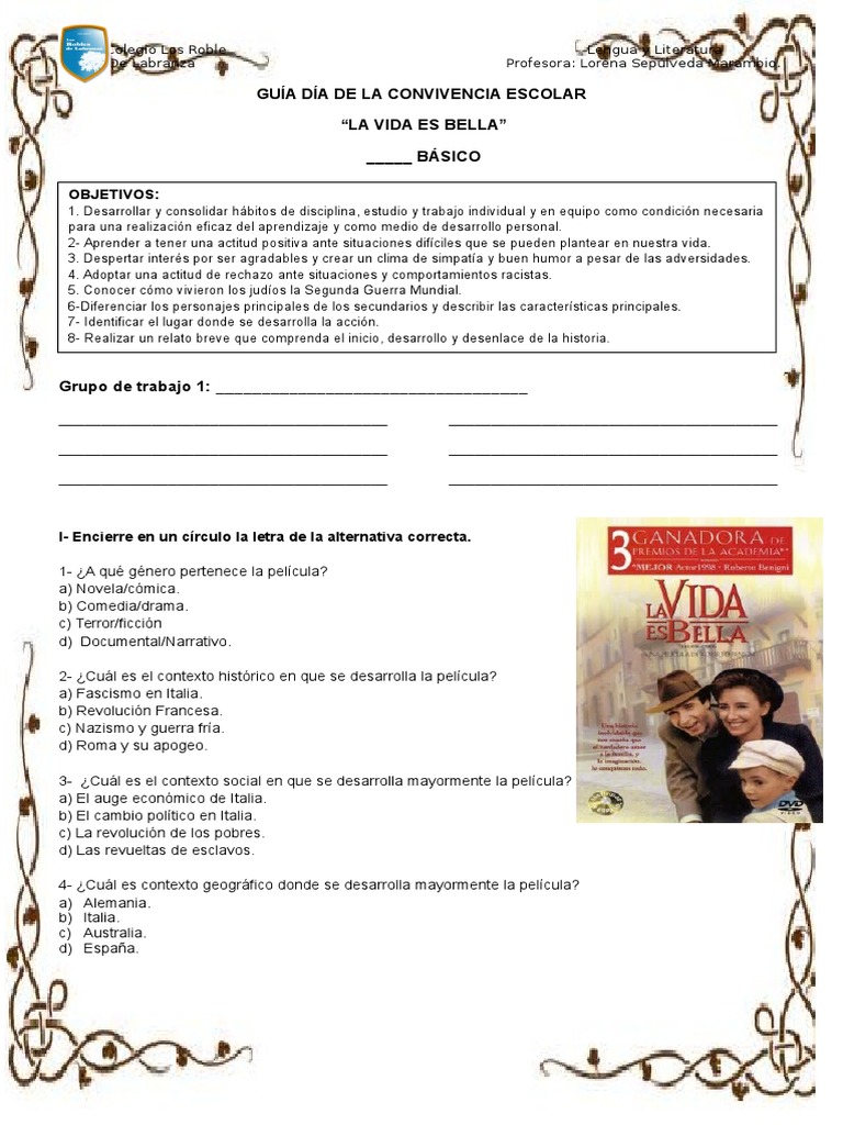Guía Película La Vida Es Bella | PDF | Italia | Verdad