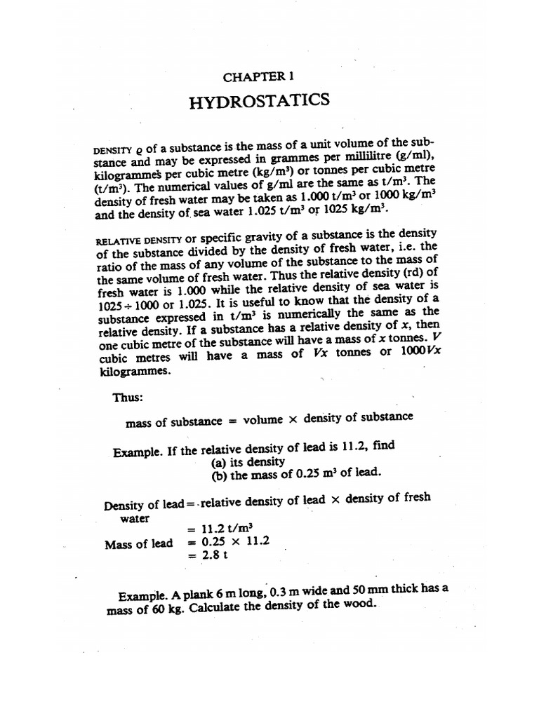 Hydrostatics | PDF