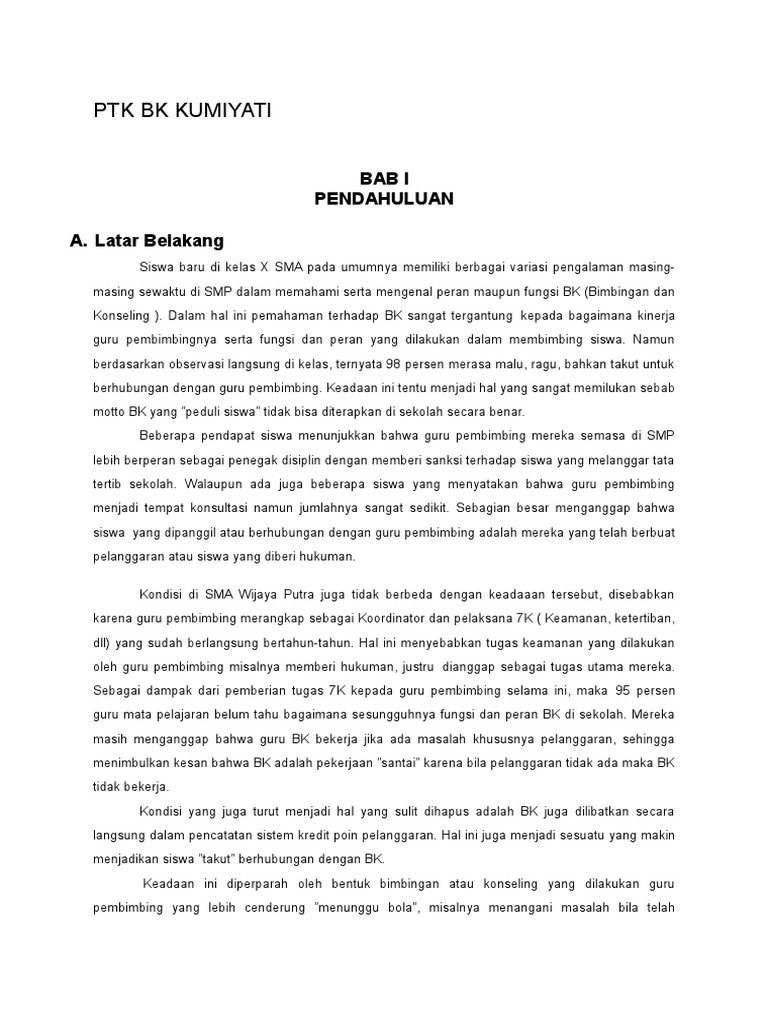 PTK BK Kumiyati | PDF | Karier & Perkembangan