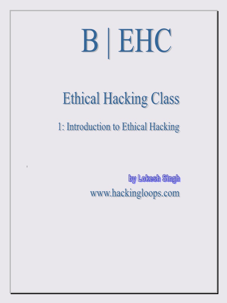 Introduction To Ethical Hacking Pdf Pdf Security Hacker White Hat Computer Security