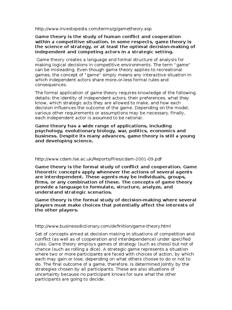 Introduction Game Theory | PDF | Game Theory | Linear Programming