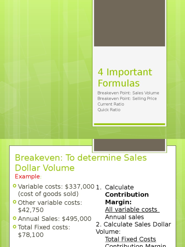 4 Important Formulas | PDF | Financial Economics | Microeconomics