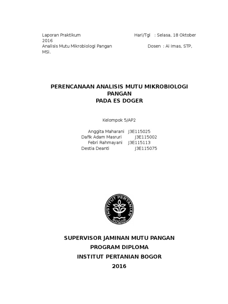 Perencanaan Pengujian Mikrobiologi | PDF