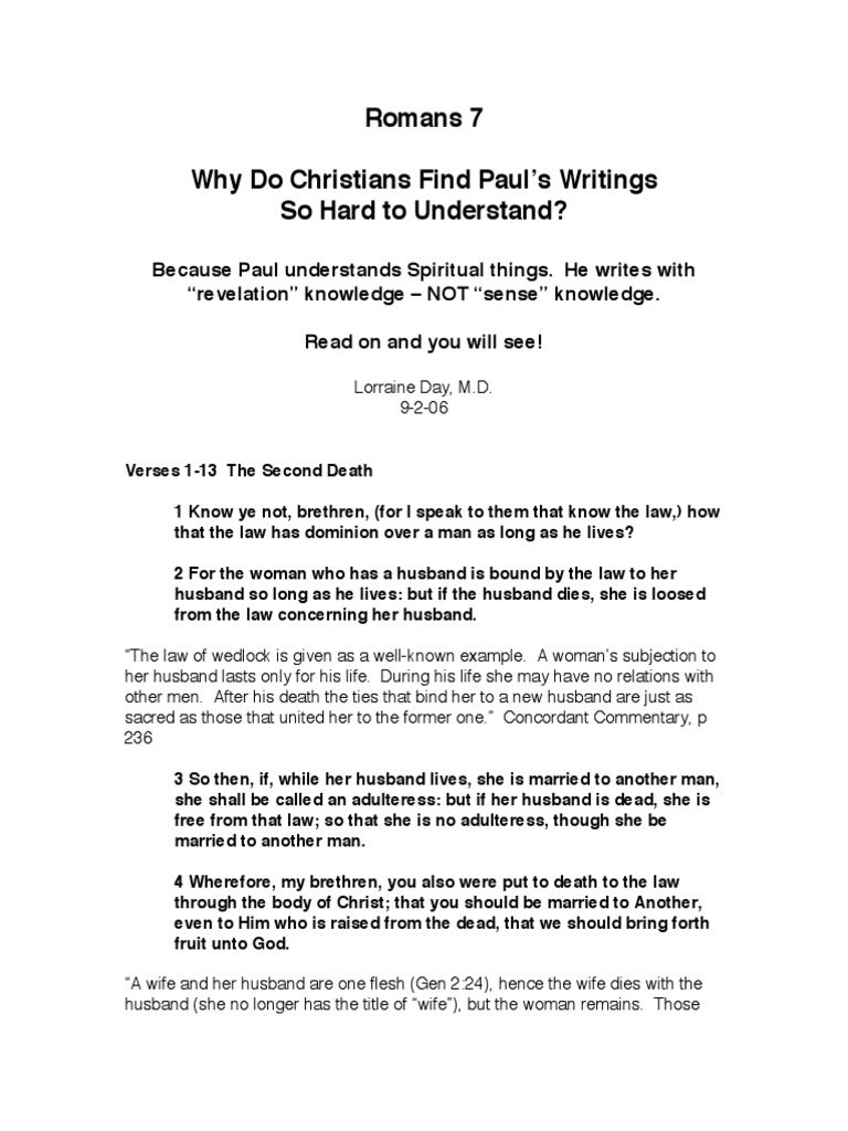 Romans 7 & 8 | PDF | Predestination | Jesus