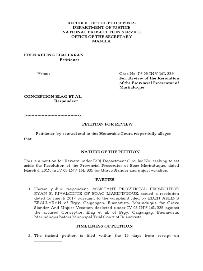 Petition For Review | PDF | Defamation | Legal Concepts