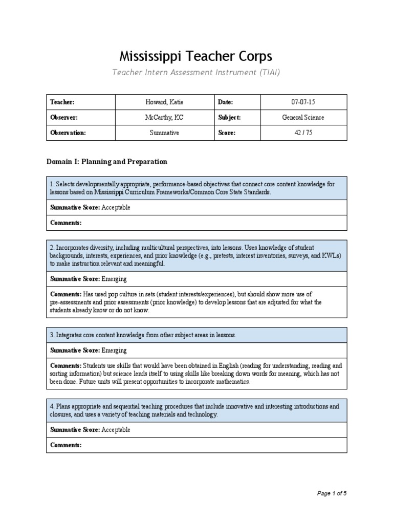 Tiai 1 | PDF | Educational Assessment | Lesson Plan
