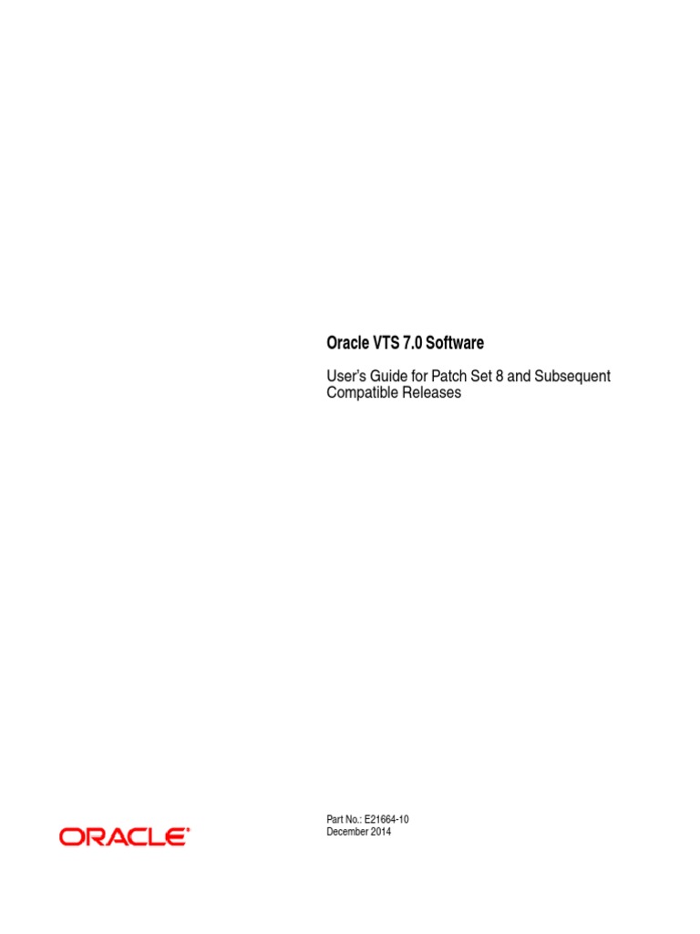 Oracle VTS Users Guide | PDF