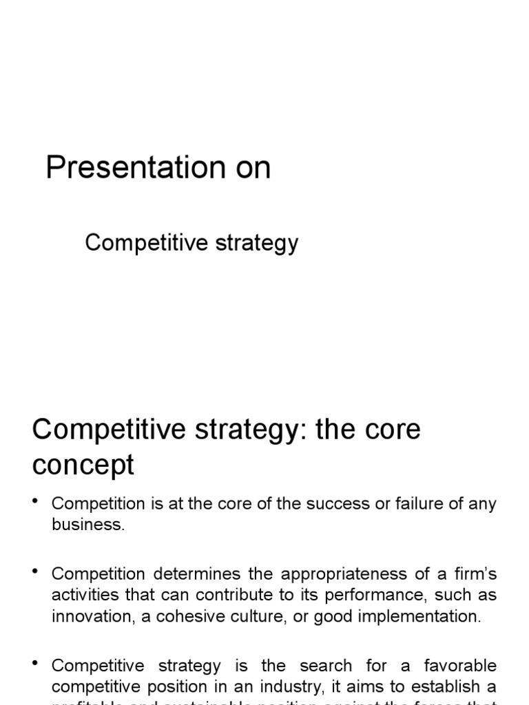 SM - Competitive Strategy | PDF | Competitive Advantage | Strategic ...
