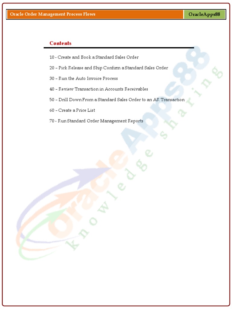 OM - Oracle Order Management Process Flows | PDF | Invoice | Sales